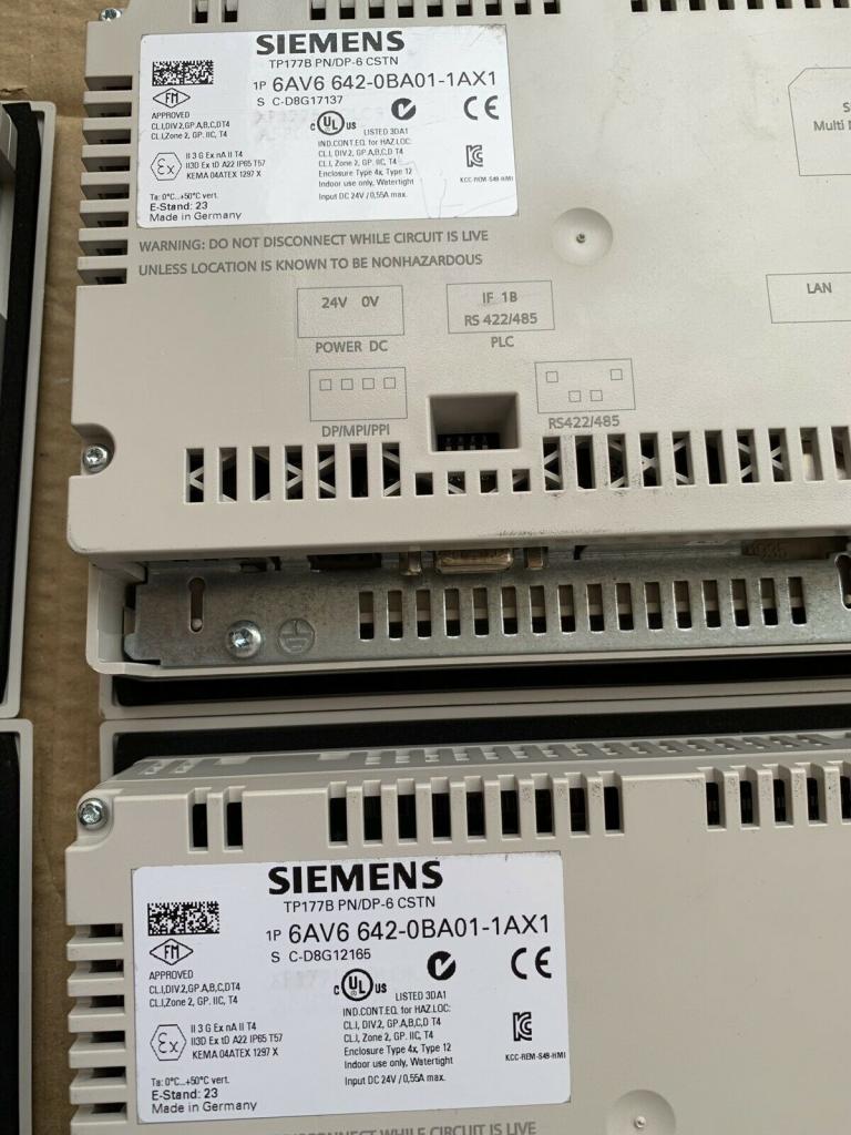 Siemens Simatic Touch Panels TP 177B PNDP CSTN 6AV6 642 0BA01 1AX1 in ...