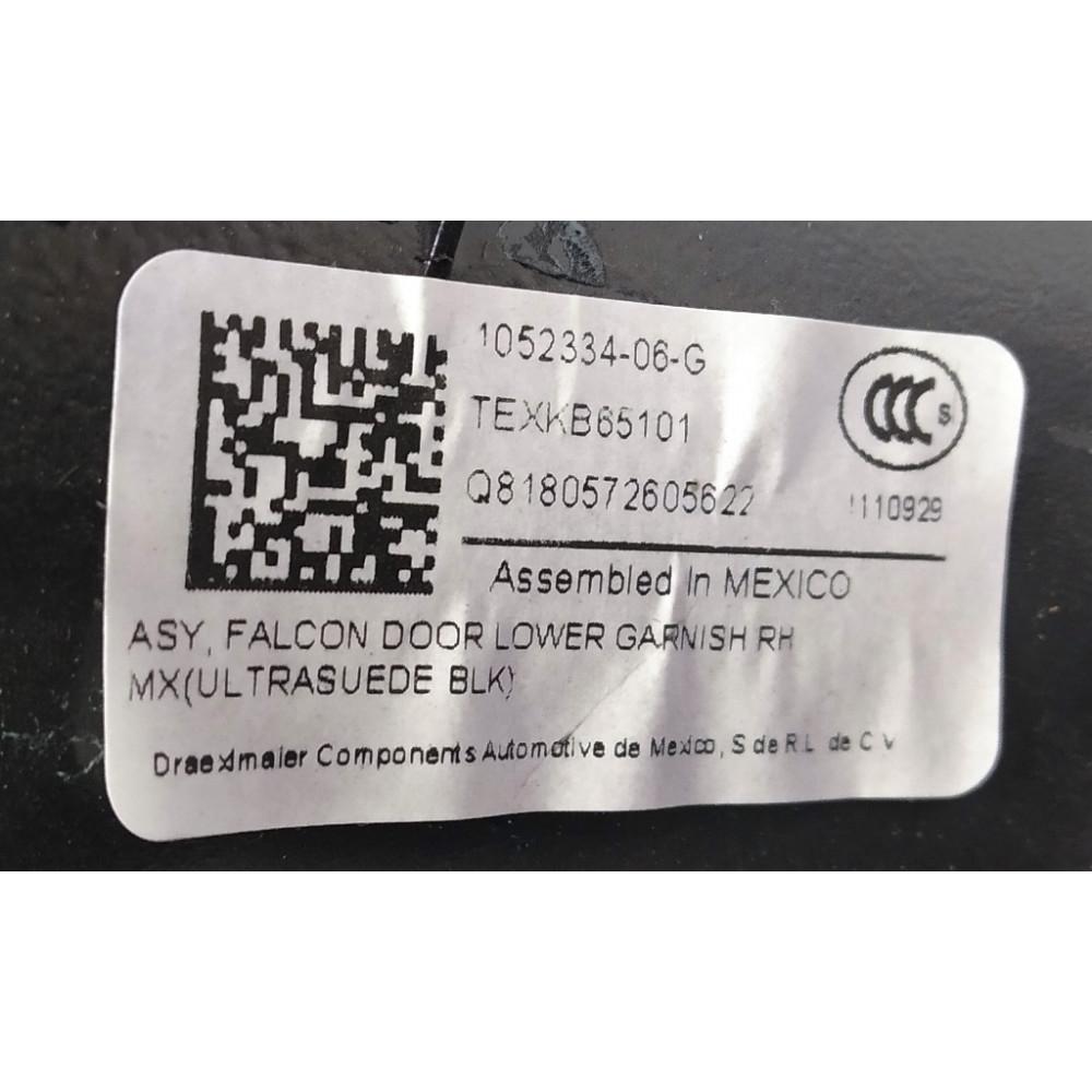 1052334 06 Haupttür aus Zierglas hinten rechts ULTRASUEDE BLK Tesla ...